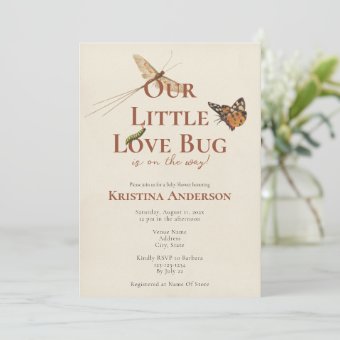 Cute Our Little Love Bug Baby Invitation | Zazzle