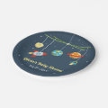 Cute Outer Space Crib Toys Baby Shower Supplies Paper Plates | Zazzle