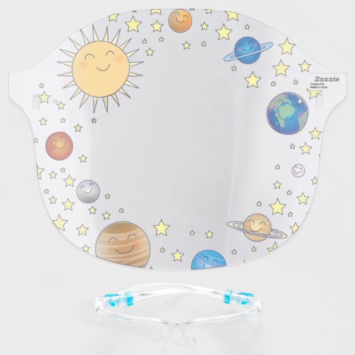 Cute Outer Space Planets Solar System Face Shield | Zazzle