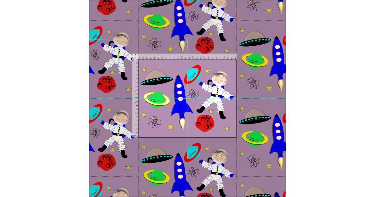 Cute Outer Space Themed Fabric | Zazzle