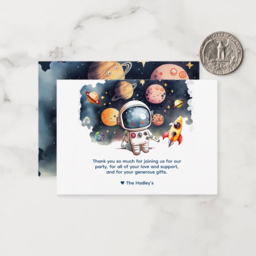 Cute Outerspace Astronaut Thank You Note Card | Zazzle