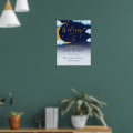 Cute Over the Moon Boy Baby Shower Welcome Poster | Zazzle