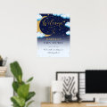 Cute Over the Moon Boy Baby Shower Welcome Poster | Zazzle