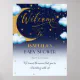 Cute Over the Moon Boy Baby Shower Welcome Poster | Zazzle