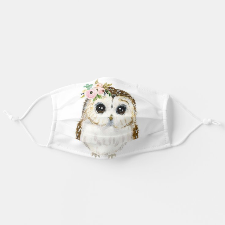 Cute Owl Adult Cloth Face Mask | Zazzle