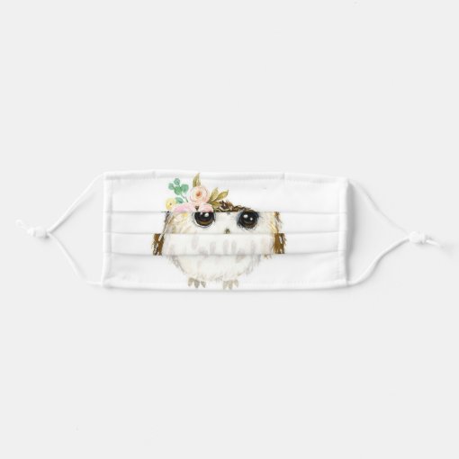 Cute Owl Adult Cloth Face Mask | Zazzle