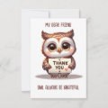 Cute Owl Always Be Grateful Funny Thank You Card | Zazzle