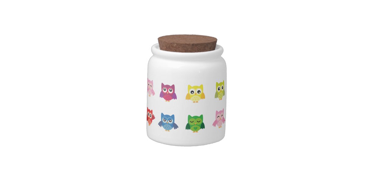 Cute Owl Character Candy Jar | Zazzle