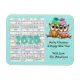 Cute Owl Couple Teal Snowflakes 2020 Mini Calendar Magnet | Zazzle