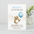 Cute Owl First Birthday Party Invitation | Zazzle