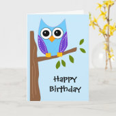 Cute Owl Happy Birthday Card | Zazzle