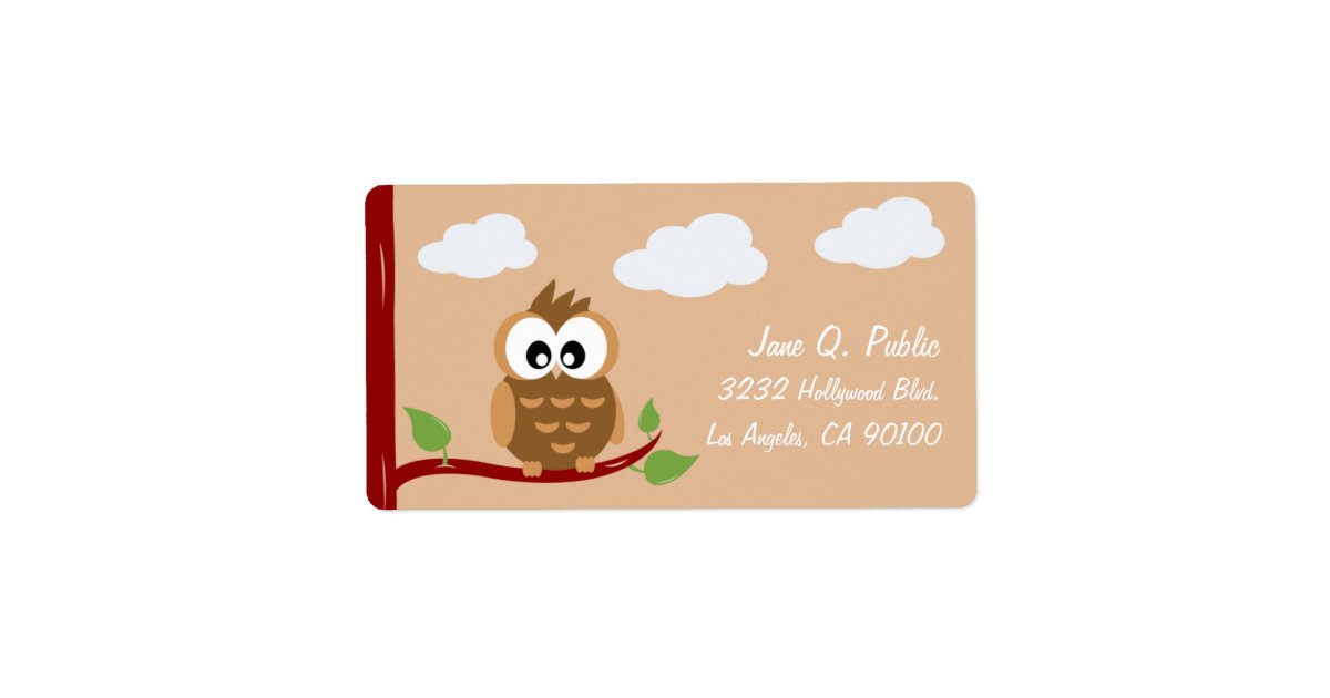 Cute Owl Hoot WooHoo Label | Zazzle