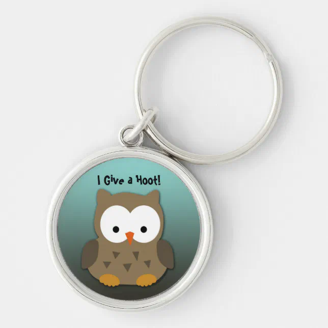Cute Owl Keychain With Custom Text | Zazzle