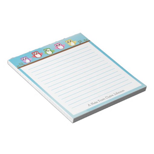 Cute Owl Notepad | Zazzle
