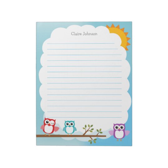 Cute Owl Notepad | Zazzle.com