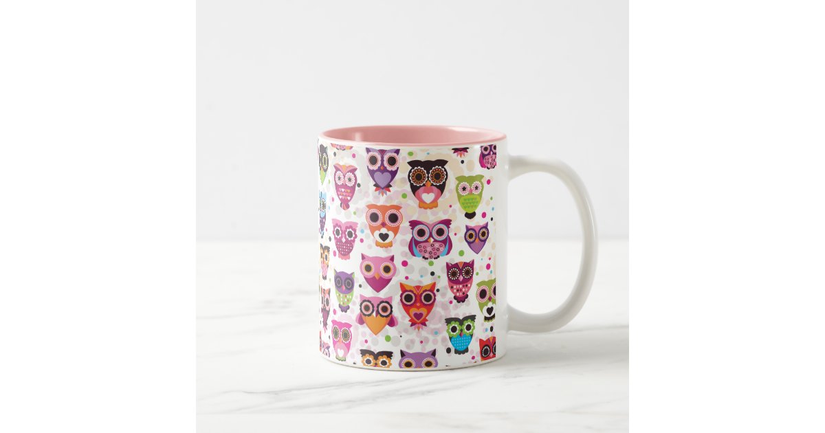 Cute owl pattern mug | Zazzle