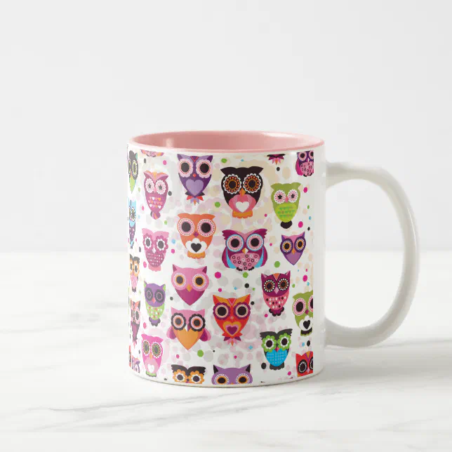 Cute owl pattern mug | Zazzle