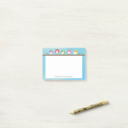 Cute Owl Personalized Post It Note | Zazzle
