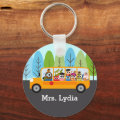 Cute Owl School Bus Driver Keychain | Zazzle
