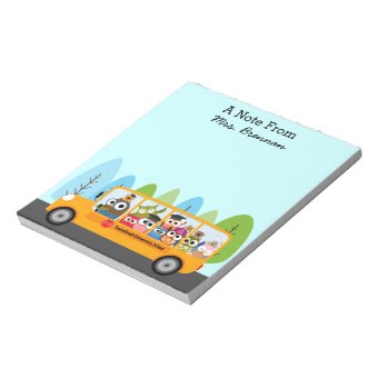 Cute Owl School Bus Driver Notepad | Zazzle