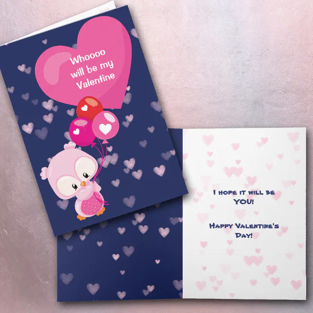Cute Owl Who Will Be My Valentine Card | Zazzle