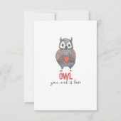 Cute Owl You Need is Love Valentine's Day Card | Zazzle