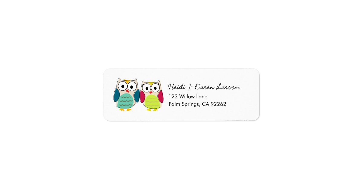 Cute Owls Address Labels | Zazzle