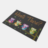 Cute Owls Hoot's There Fall Fun Welcome Doormat | Zazzle