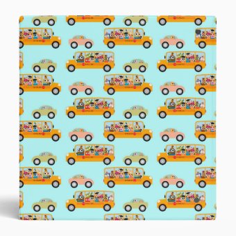 Cute Owls School Bus Binder | Zazzle