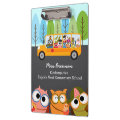 Cute Owls School Bus Personalized Teacher Clipboard | Zazzle