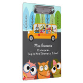 Cute Owls School Bus Personalized Teacher Clipboard | Zazzle