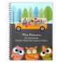 Cute Owls School Bus Personalized Teacher Notebook | Zazzle