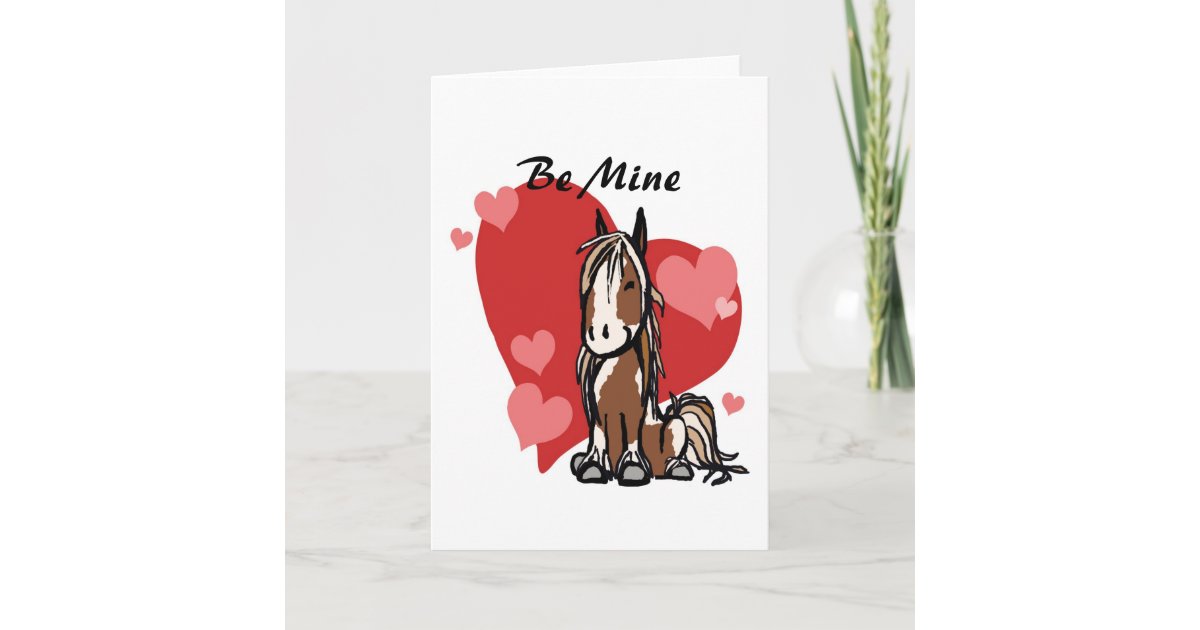 Cute Paint Horse Valentine's Day Card | Zazzle