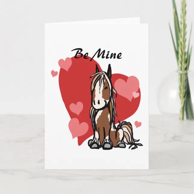 Cute Paint Horse Valentine's Day Card | Zazzle
