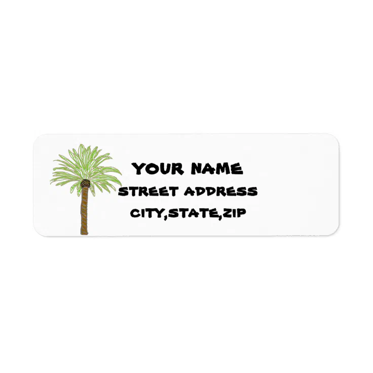 Cute Palm Tree Label | Zazzle
