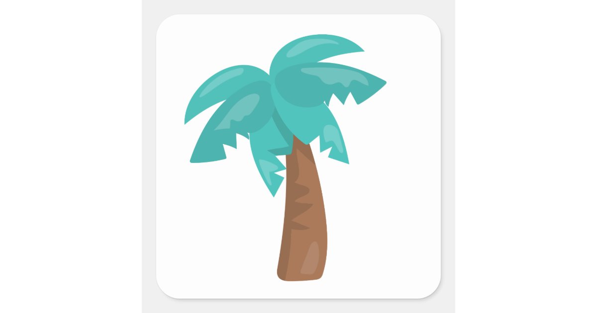 Cute Palm Tree Square Sticker | Zazzle