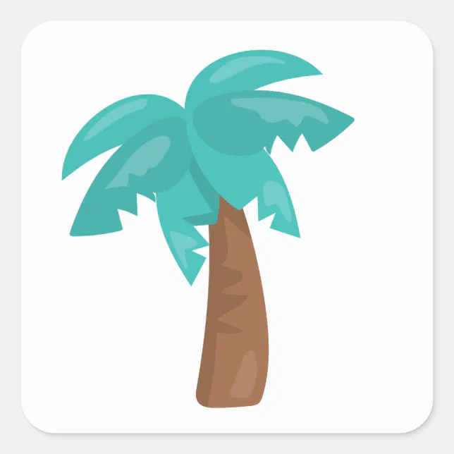 Cute Palm Tree Square Sticker | Zazzle