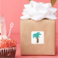 Cute Palm Tree Square Sticker | Zazzle