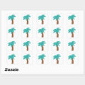 Cute Palm Tree Square Sticker | Zazzle
