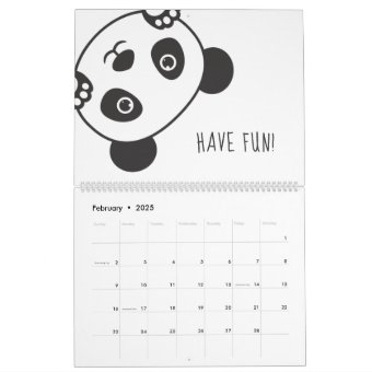 Cute Panda Animal Motivation Inspiration Kids Calendar | Zazzle