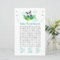 Cute panda Baby Shower Word Search Game | Zazzle