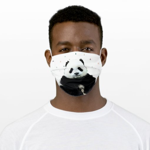Cute Panda Bear Animal Pattern Adult Cloth Face Mask | Zazzle