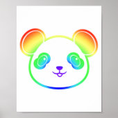 Cute Panda Bear In The Colors Of The Rainbow Poster | Zazzle