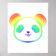 Cute Panda Bear In The Colors Of The Rainbow Poster | Zazzle