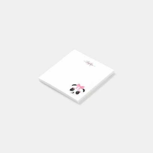 Cute panda bear personalized monogram post-it notes | Zazzle