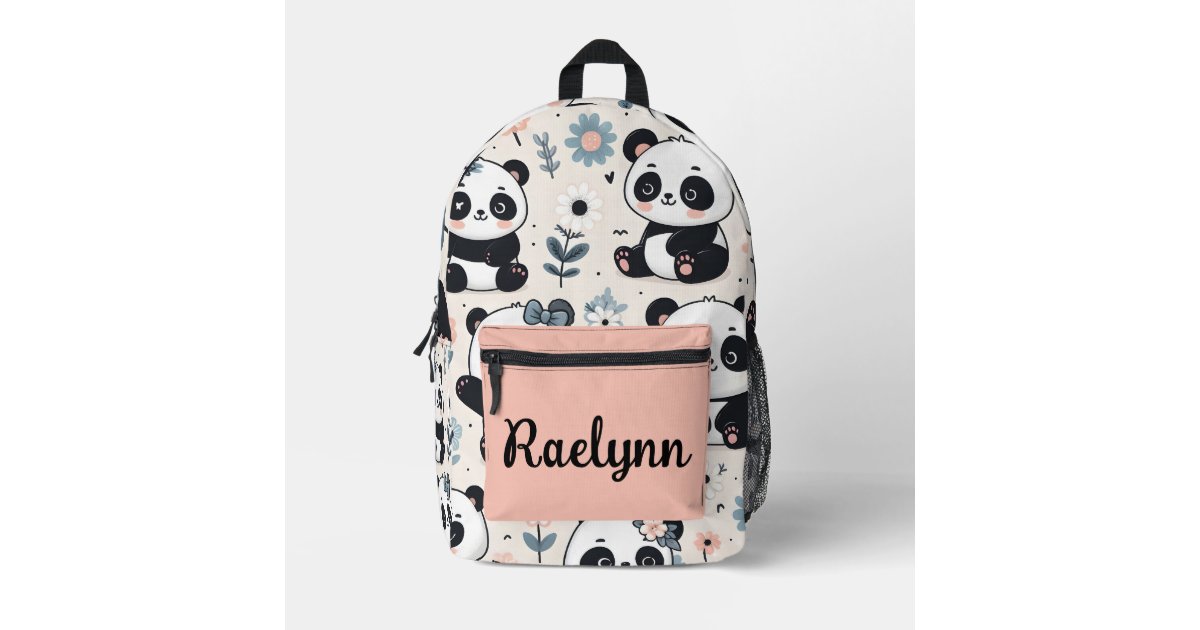 Cute Panda Bears Personalized Printed Backpack | Zazzle