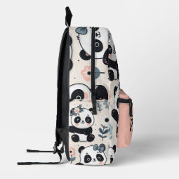 Cute Panda Bears Personalized Printed Backpack | Zazzle