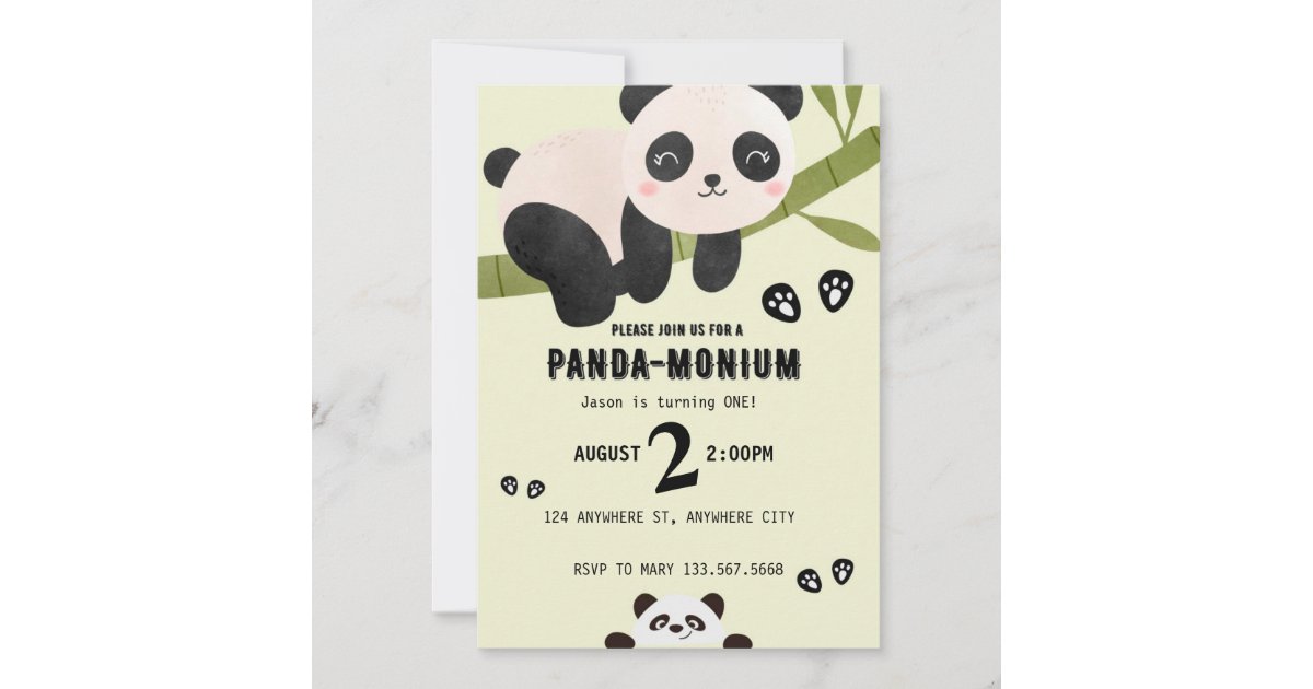 Cute Panda Birthday Invitation | Zazzle