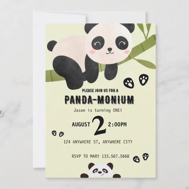 Cute Panda Birthday Invitation | Zazzle