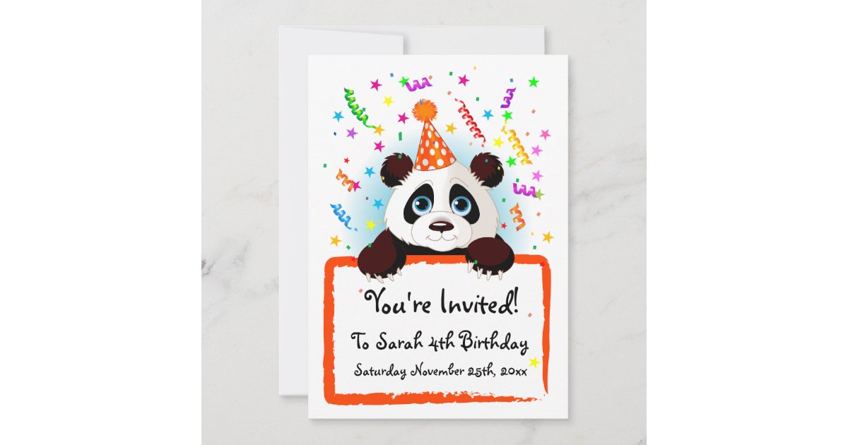 Cute Panda Birthday Invites | Zazzle